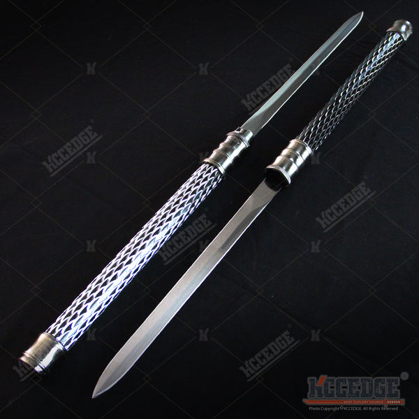 25 Inch 2 in 1 Double Bladed Ninja Sword Staff Spear Short Sword – KCCEDGE