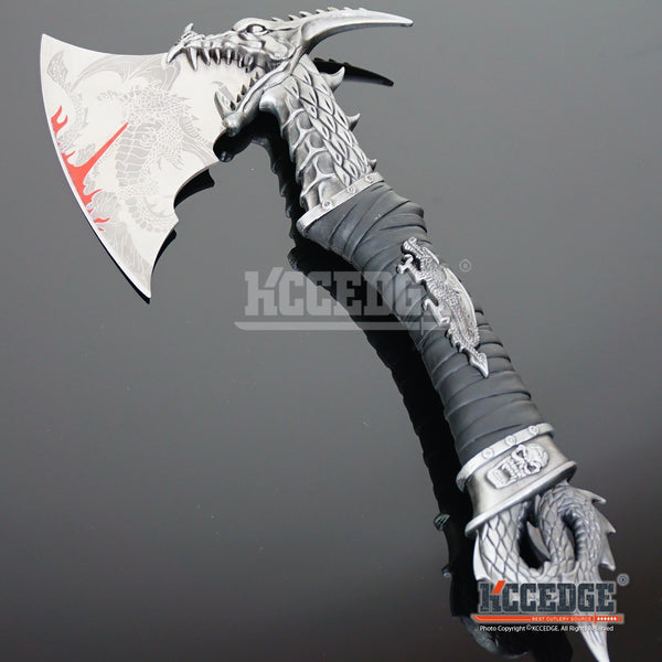 14.5" Fantasy Dragon Axe Knife Sword Dagger w/ Display Stand – KCCEDGE