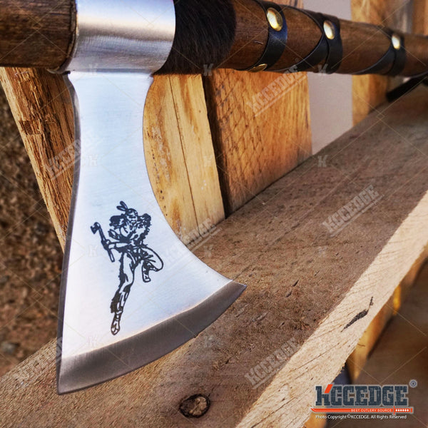 19" NATIVE AMERICAN PEACE PIPE TOMAHAWK COMBAT AXE Replica w/ Function ...