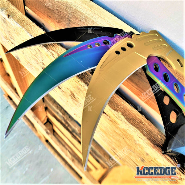 12" Scythe Fixed Blade Knife Full Tang Blade Tactical Knife Camping Kn ...