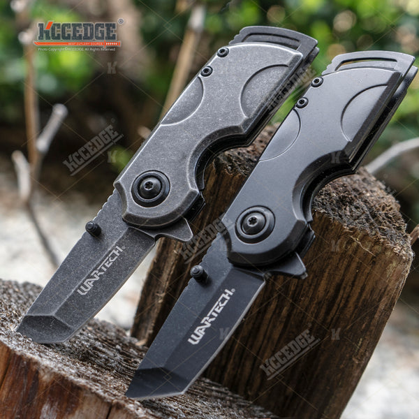 5 1/4" Pocket Knife Full Edge Tanto Point Full Edge Blade Tactical Kni ...