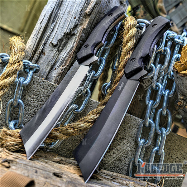 12.5" Full Tang Tactical Machete G10 Handle Thick 440 Stainless Steel ...