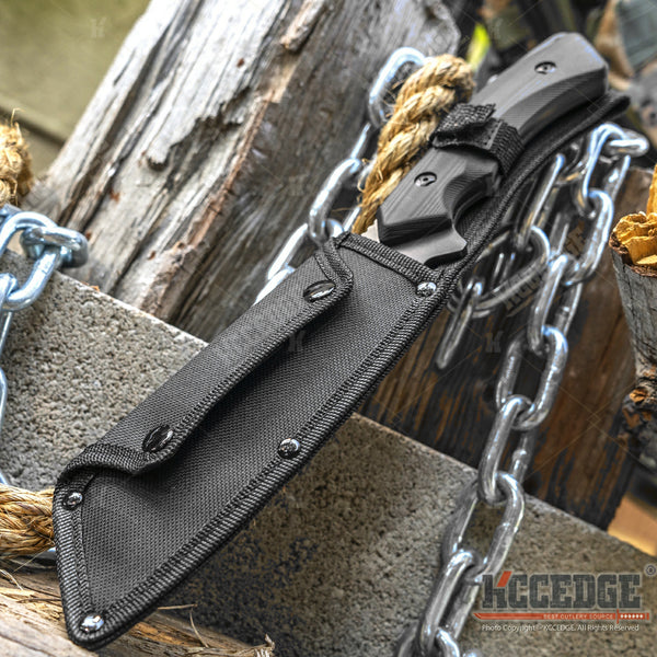 12.5" Full Tang Tactical Machete G10 Handle Thick 440 Stainless Steel ...